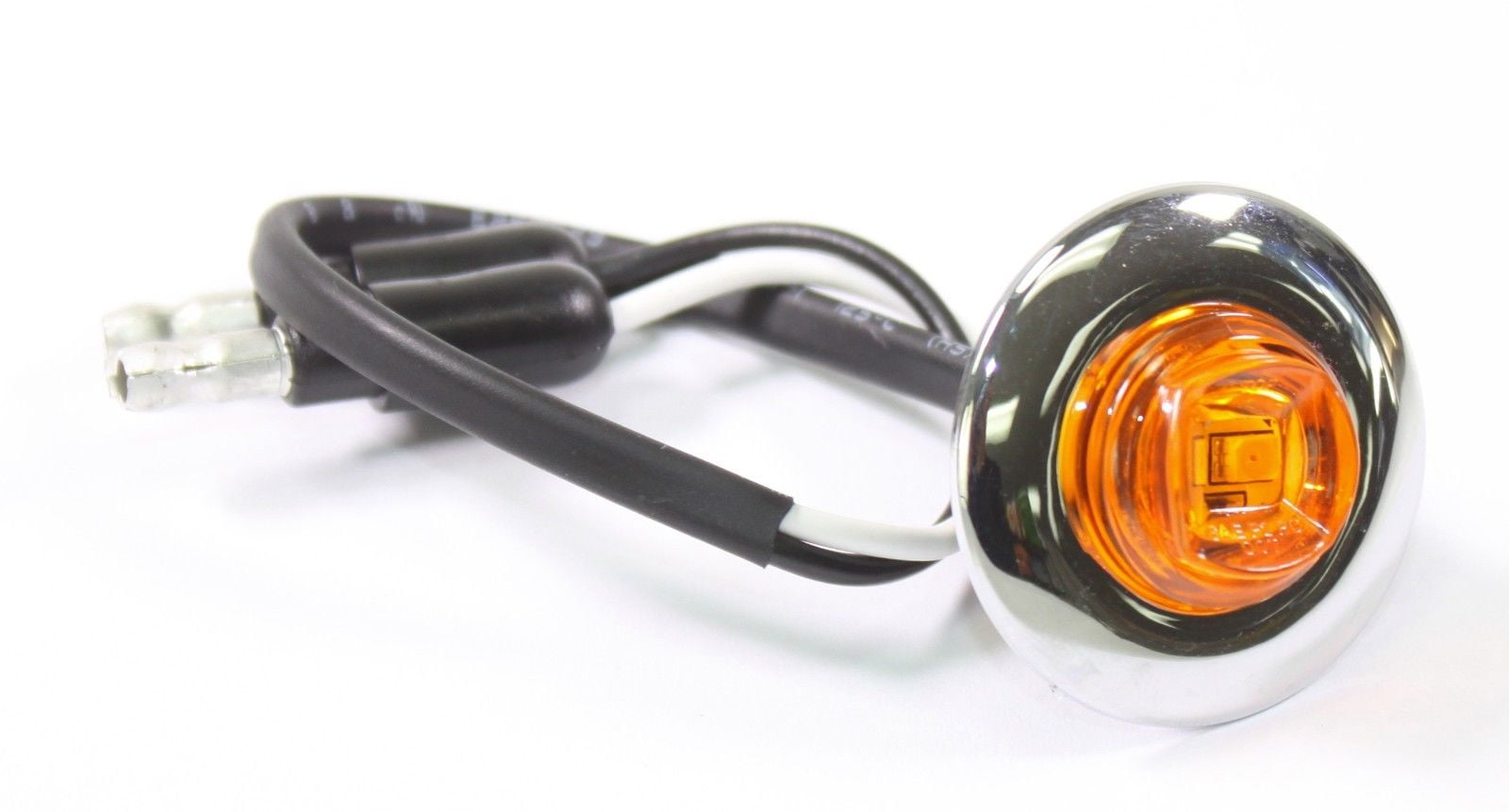 3/4" Bullet Amber Round LED Light with Chrome Bezel Side Marker Truck ...