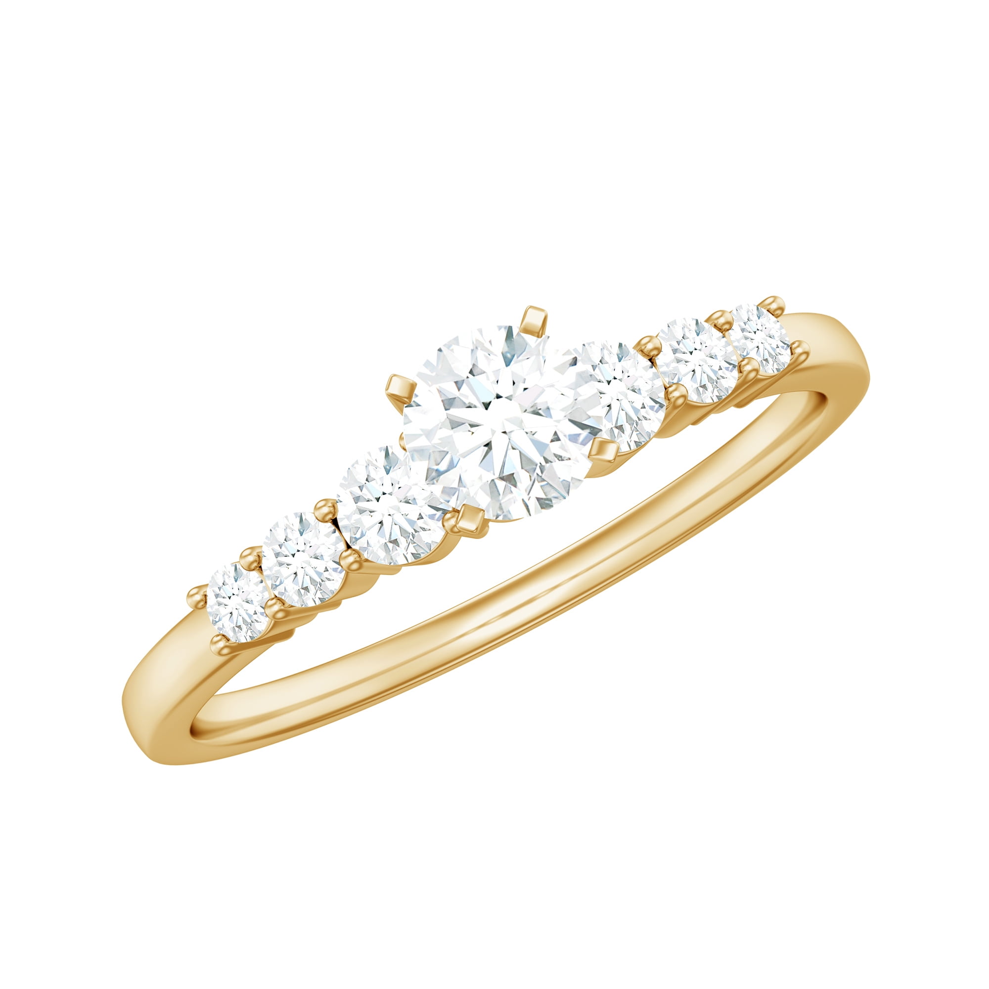 Rosec Jewels 3/4 CT Moissanite Promise Ring, Graduated Style Moissanite ...