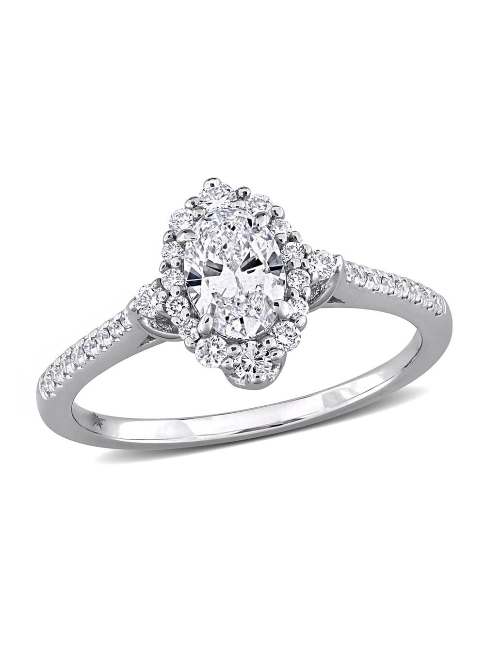 3/4 Carat (Ctw VS1-VS2) Lab-Grown Diamond Halo Engagement Ring 14K ...