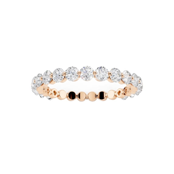 3/4 Carat Round Moissanite Wedding Bands Ring for Women in 14K Rose ...