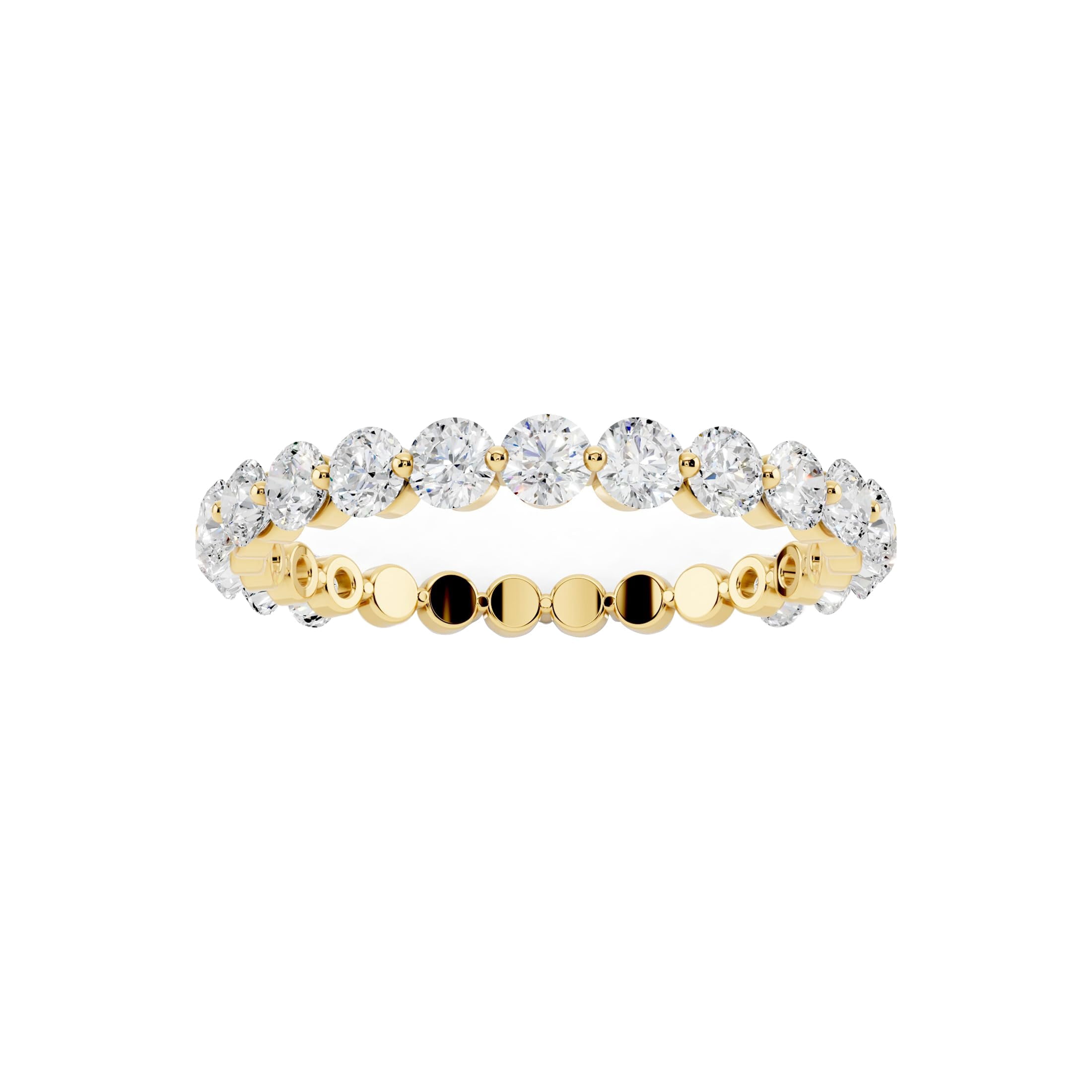 3/4 Carat Round Moissanite Wedding Bands Ring for Women in 14K Yellow ...