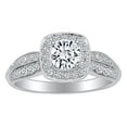 AFFY 3/4 Carat Round Shape White Natural Diamond Solitaire Halo ...
