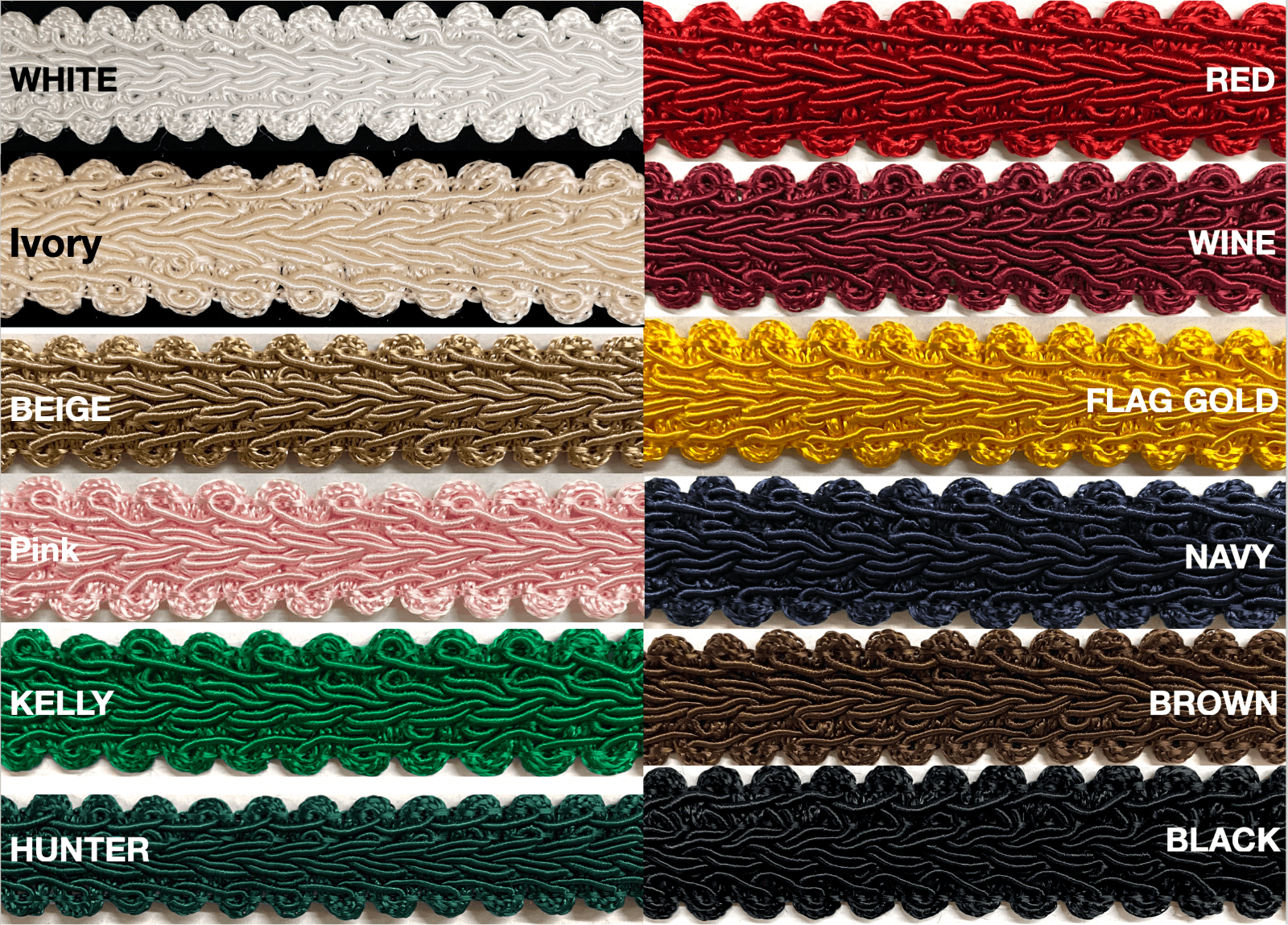 3/4" Chinese French Braid Gimp Trimming - 6 Yards! - Color: Hunter ...