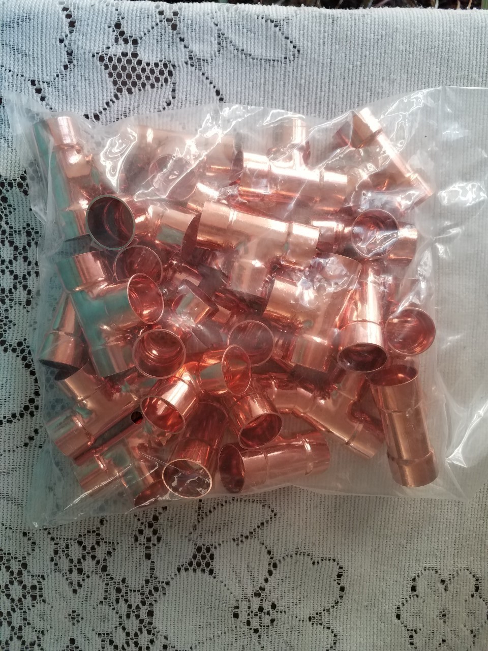 3/4"Copper Tee Fittings CxCxC , Plumbing Fittings Pack of 50 - Walmart.com