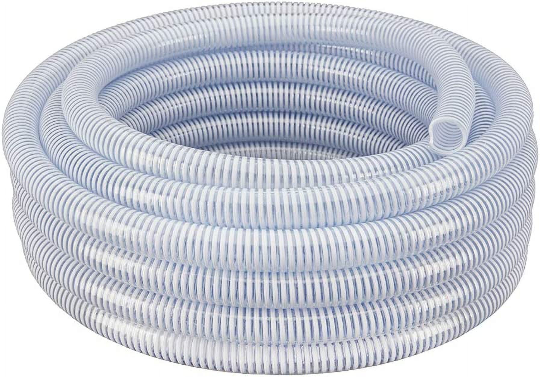 3/4" Dia. x 50 ft HydroMaxx® Clear Flexible PVC Suction and Discharge Hose with White Reinforced ...
