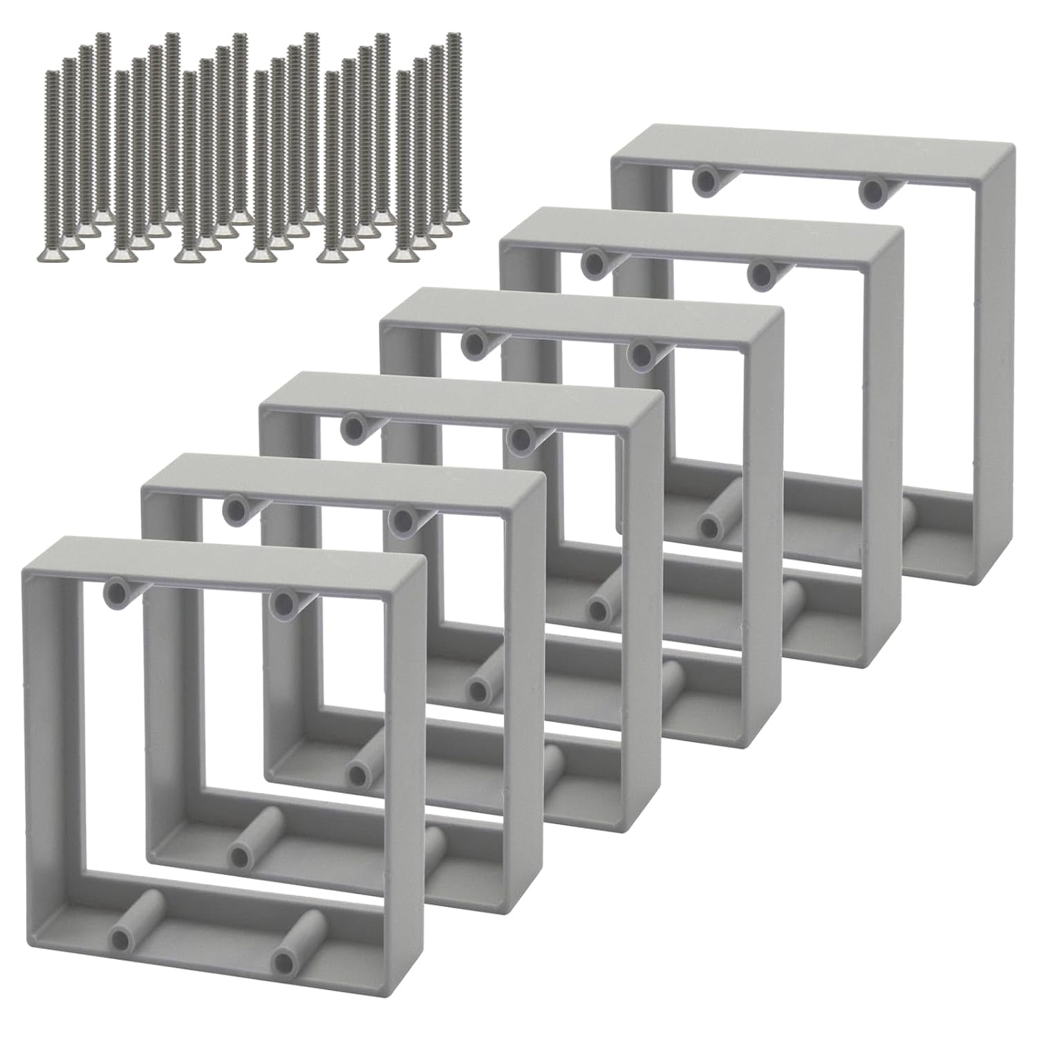 3/4” Double Gang Receptacle Outlet Box Extender,Gray 2 Gang Electrical ...