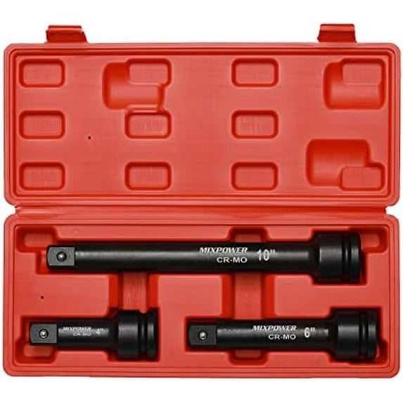 3/4" Drive Impact Extension Bar, Chrome Molybdenum Steel,3-Pieces Set ...