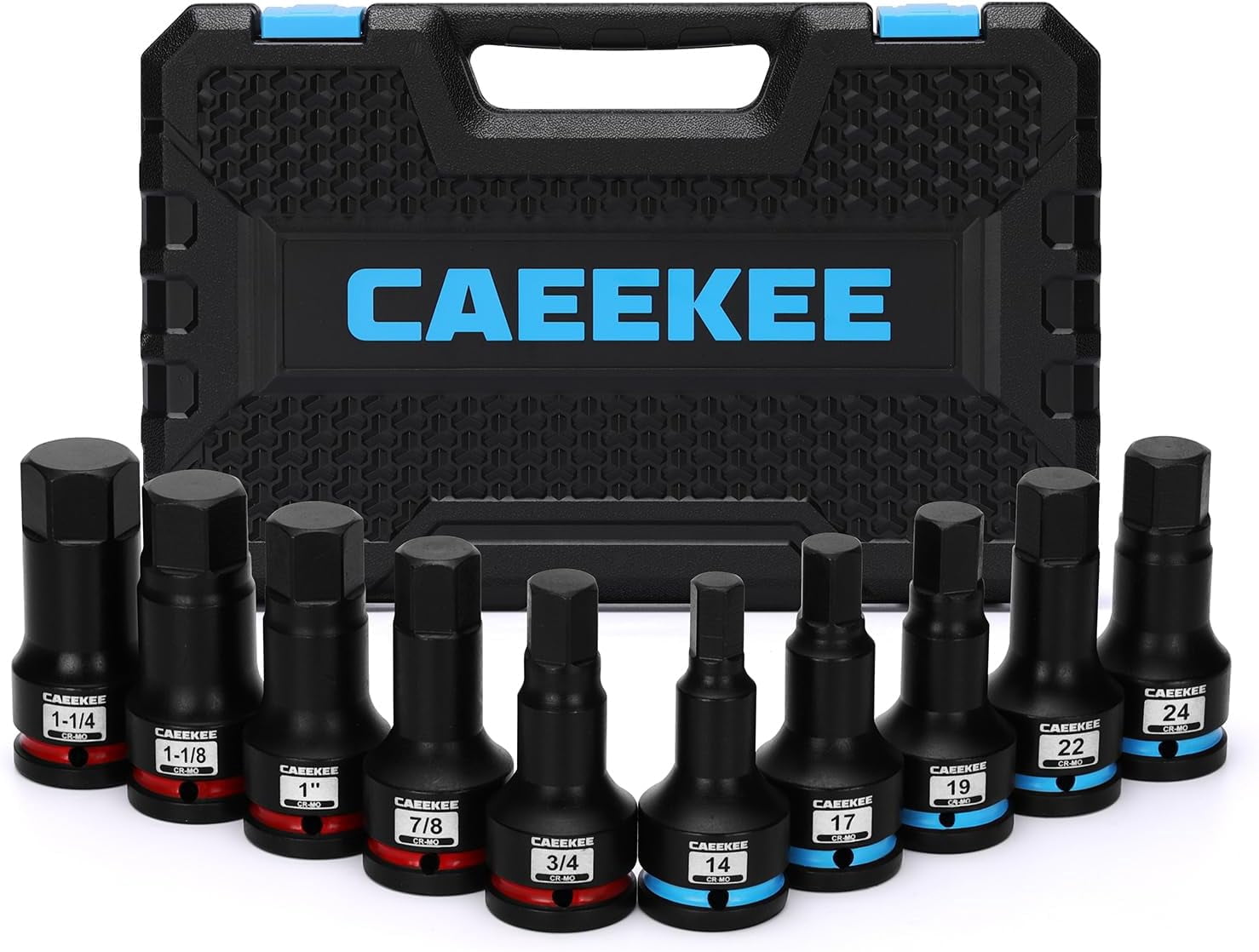 3/4" Drive Master Impact Hex Bit Socket Set, 10 Pieces Allen Bit Socket ...