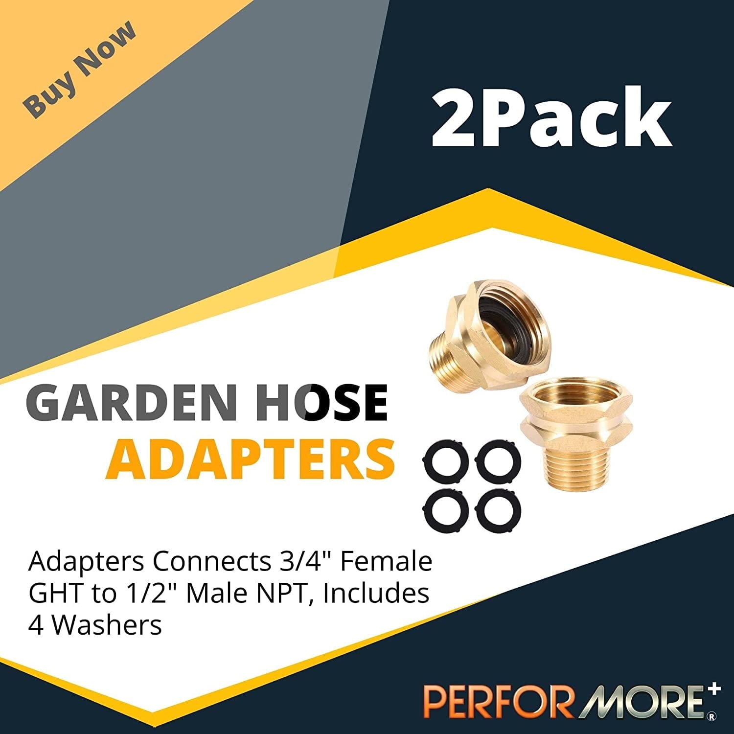 3/4" FPT x 1/2" MTP Threaded Hose Adapter - Walmart Business Supplies