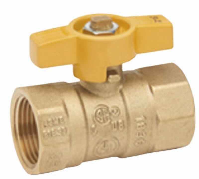 3/4", Forged Brass, Gas Ball Valve, Quarter Turn Operation, CSA 3-88 C ...