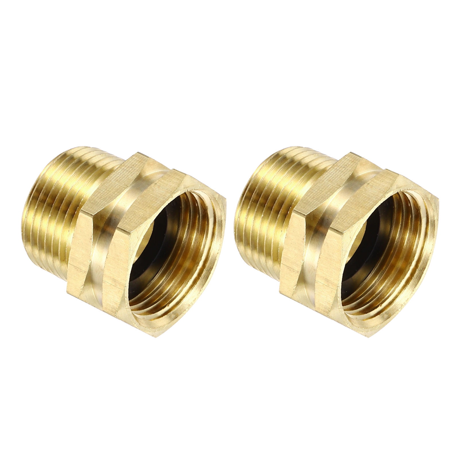 3/4" GHT Male x 3/4" NPT Male Hose Adapter, Garden Hose Connector, Gold ...