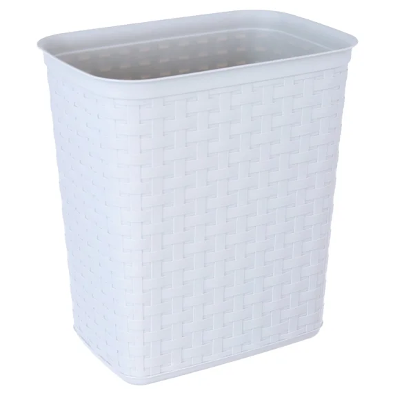 3.4 Gallon Weave Trash Can Plastic Bedroom Bathroom Living Room ...