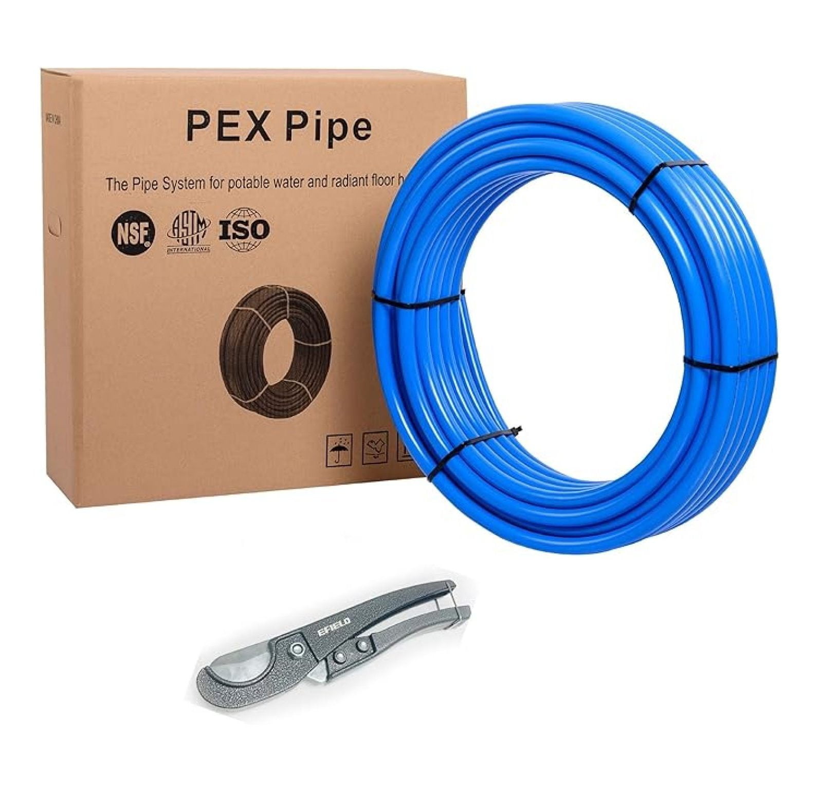 3/4 Inch 100 ft Pex-B Piping Blue Color, NSF Certified For Potable ...