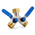 3/4 Inch 2 Way Garden Hose Connector Y-Valve with Stainless Steel ...