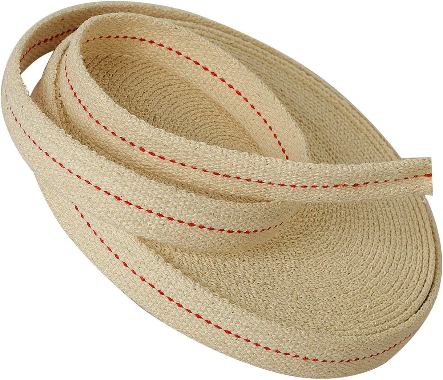 3/4 Inch 33 Feet Cotton Oil Wicks, Oil Lamp Wick with Red Stitch ...