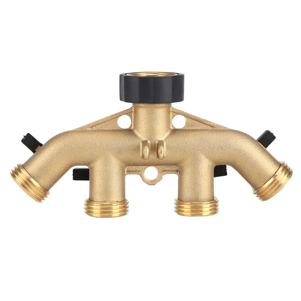 3/4 Inch Brass 4 Way Hose Pipe Splitter Nozzle Switcher Tap Connectors ...