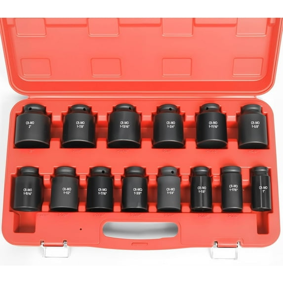 3/4 Inch Drive Deep Impact Socket Set,6-Point, Sizes(1"-2"),14 PCS ...