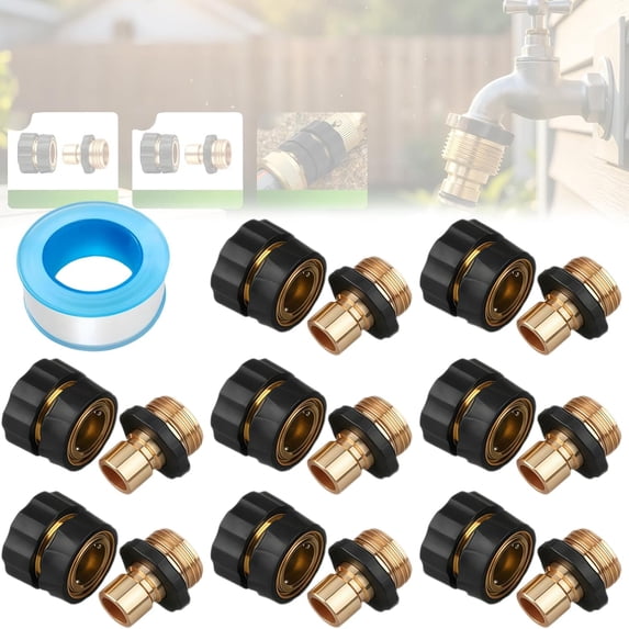 3/4 Inch Garden Hose Quick Connect Fittings, Aluminum Male and Female ...