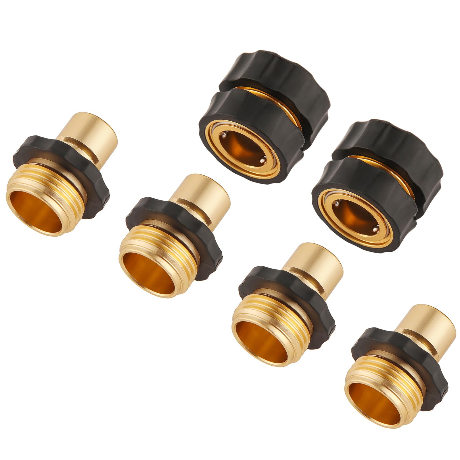 3/4 Inch Garden Hose Quick Connect Fittings Set, Male Female Aluminum ...