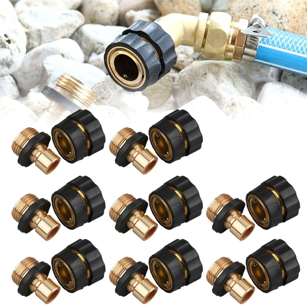 3/4 Inch Garden Hose Quick Connect Set, Male & Female Hose Connector ...