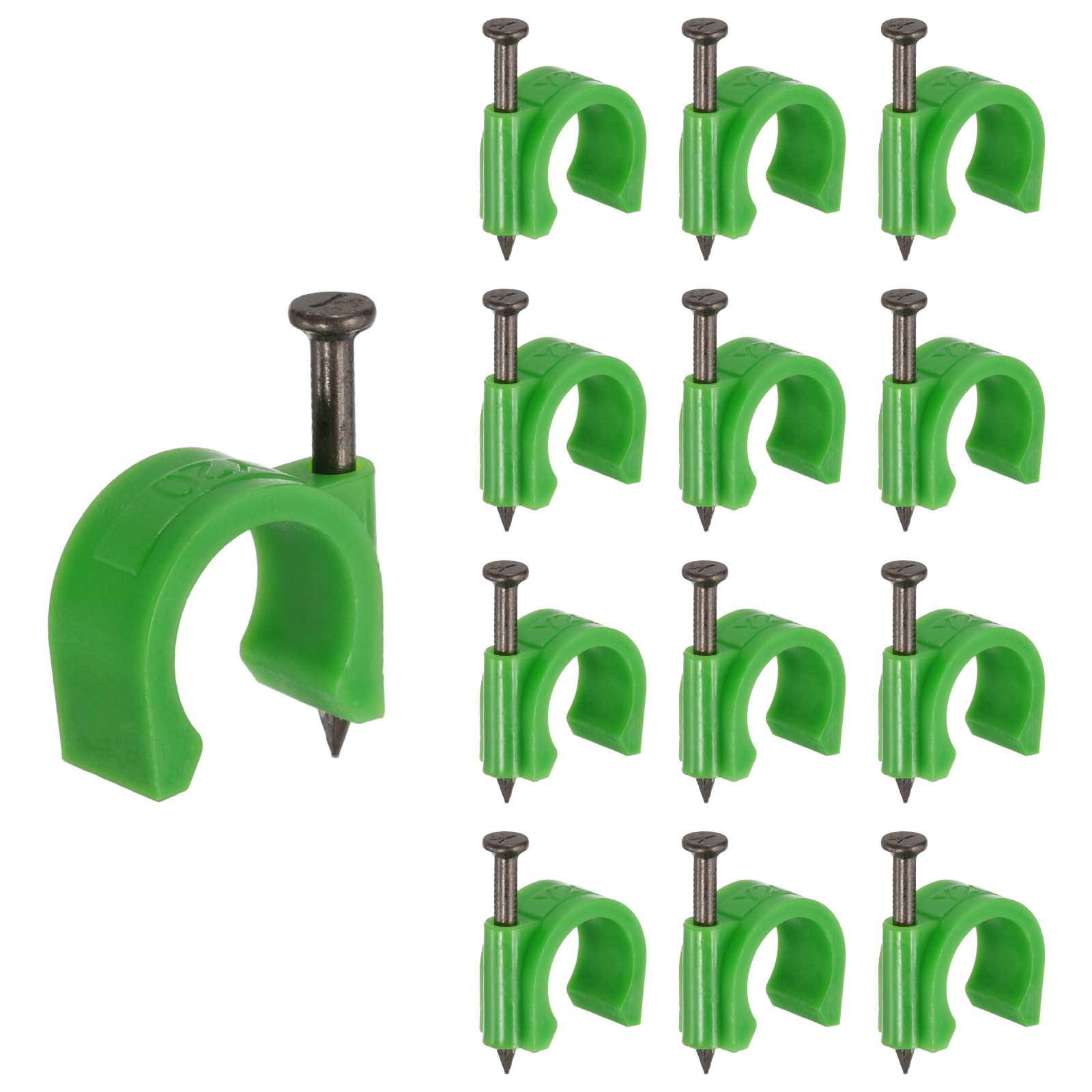 3/4 Inch Half Clamp J-Hook with Nail Pex Pipe Fixture, Green, 40mm Nail ...