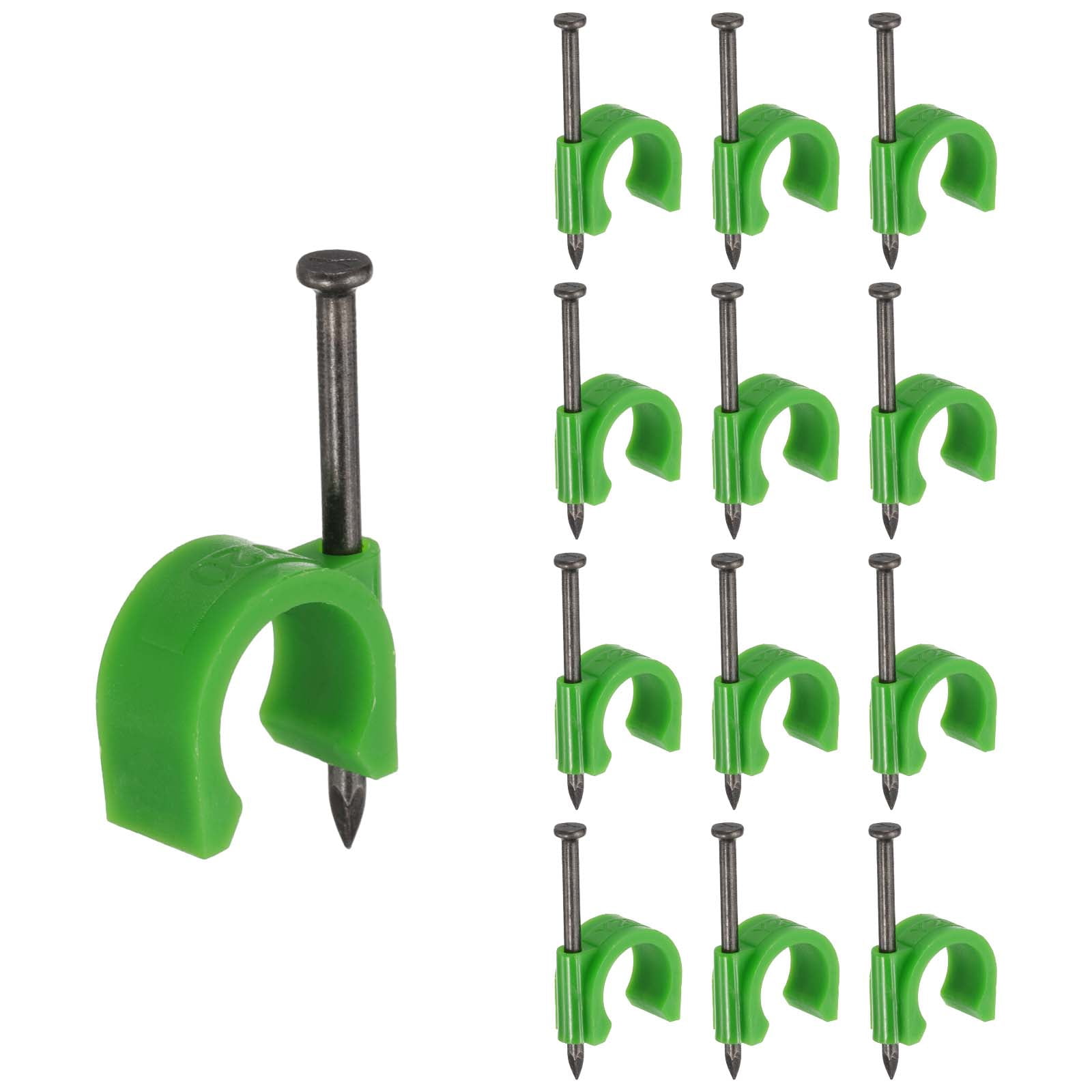 3/4 Inch Half Clamp J-Hook with Nail Pex Pipe Fixture, Green, 60mm Nail ...