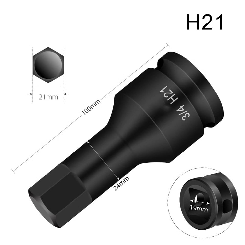 3/4 Inch Hex Socket Wrench Drive Bit Set For Impact Wrench Adapter H12 ...