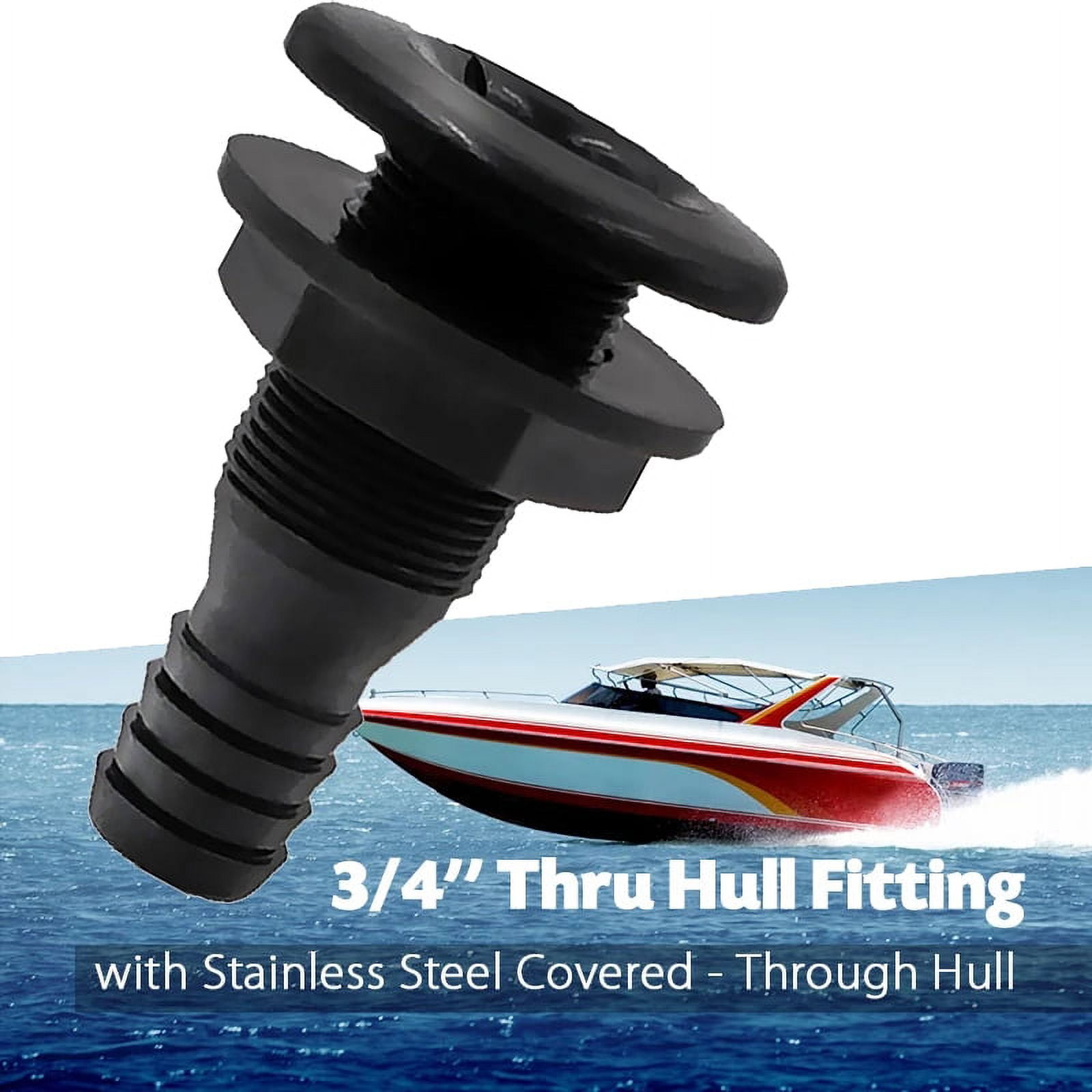 3/4 Inch Hose Plastic Thru-Hull Bilge Fitting Bilge Pump Drain Vent Hose Fitting for Boats ...