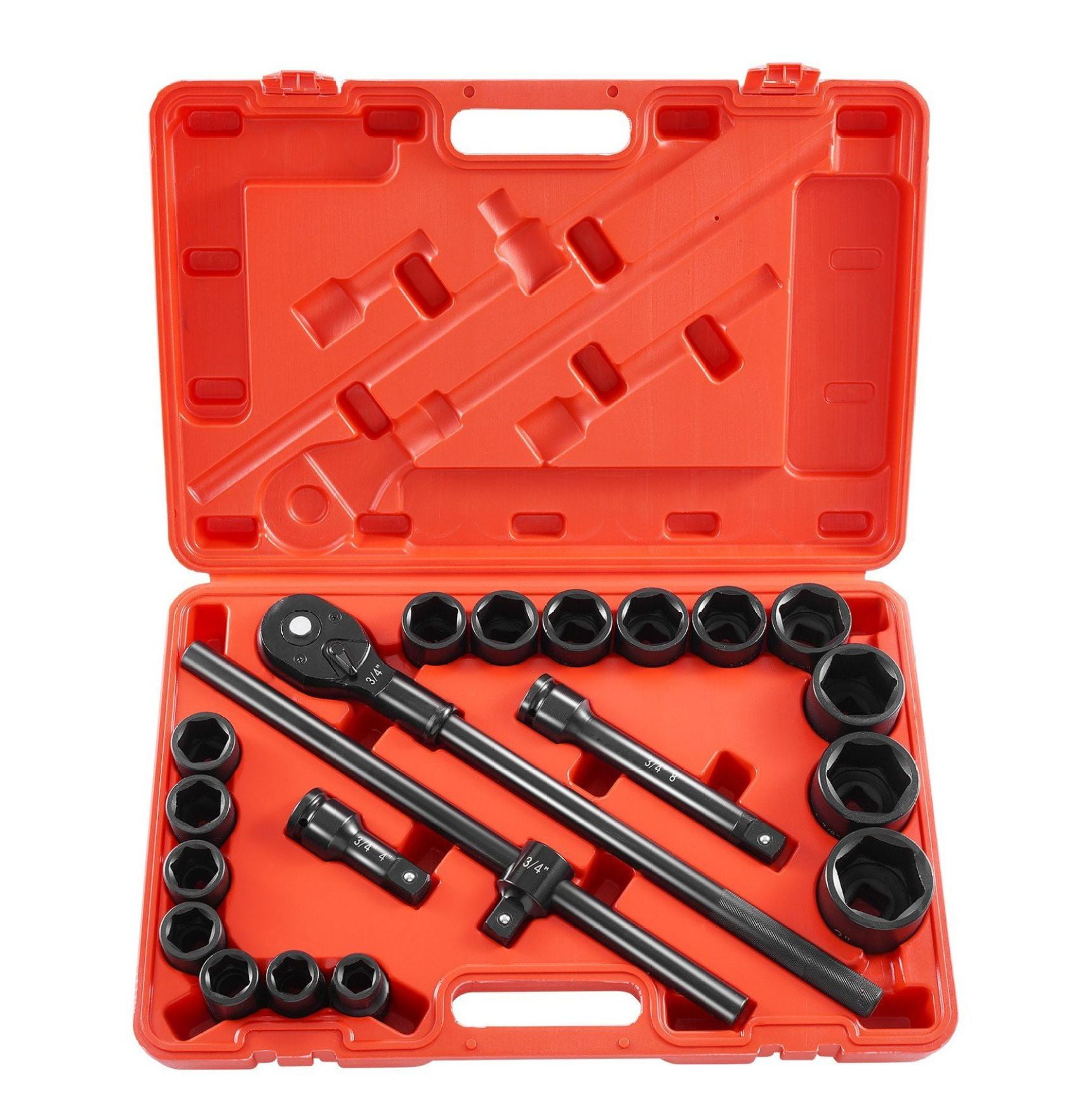 3/4 Inch Impact Socket Set 21 Piece - SAE, 6-Point Deep Socket Wrench ...