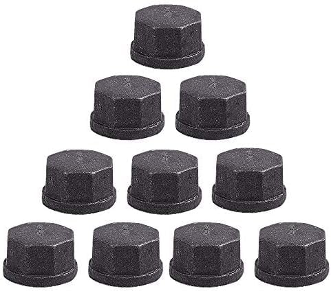 3/4 Inch Malleable Cast iron Pipe Cap, DIY Retro Furniture Threaded ...