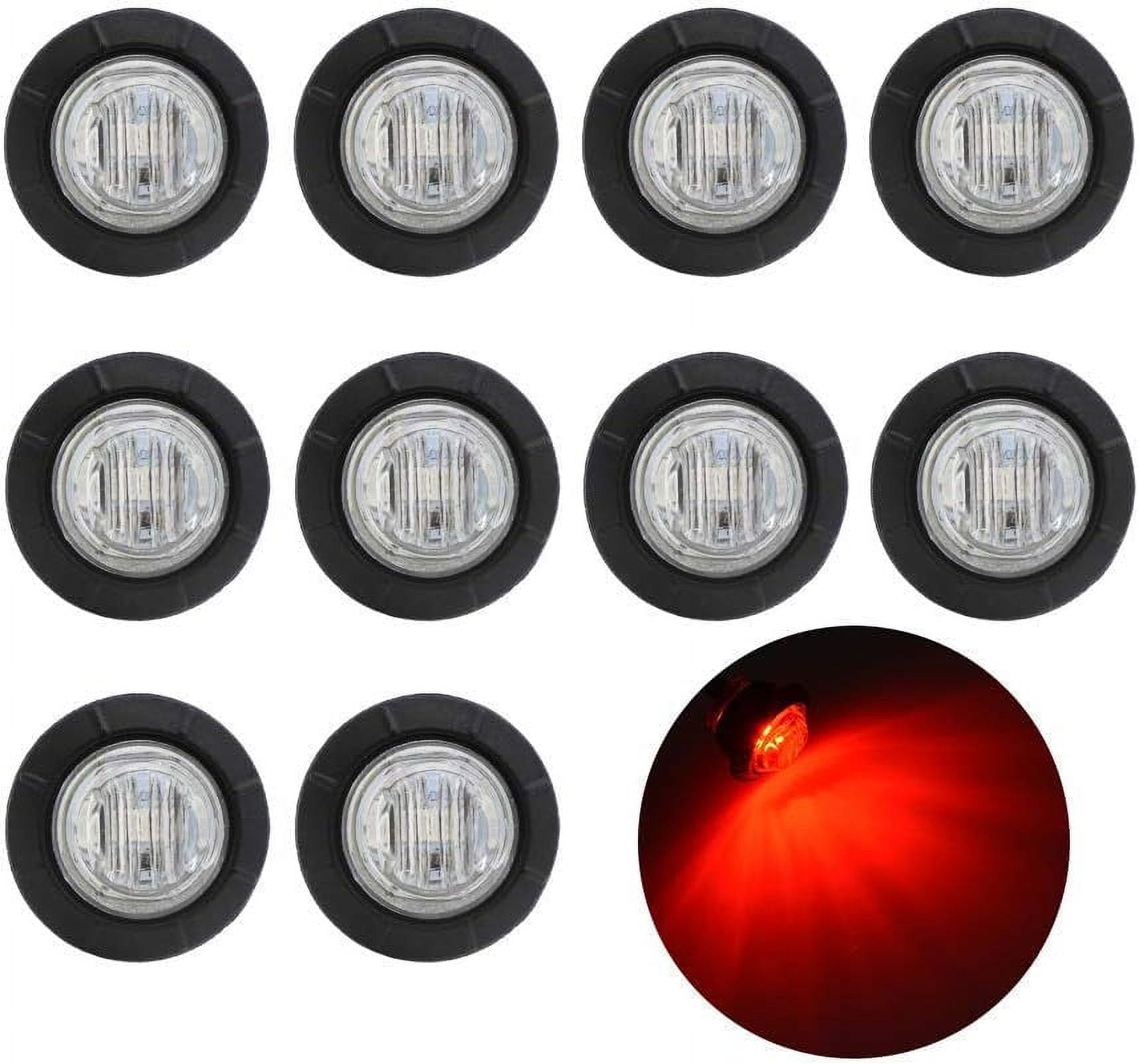 3/4 Inch Mount 10 pcs Amber LED Clearance Bullet Side LED Marker Lights ...