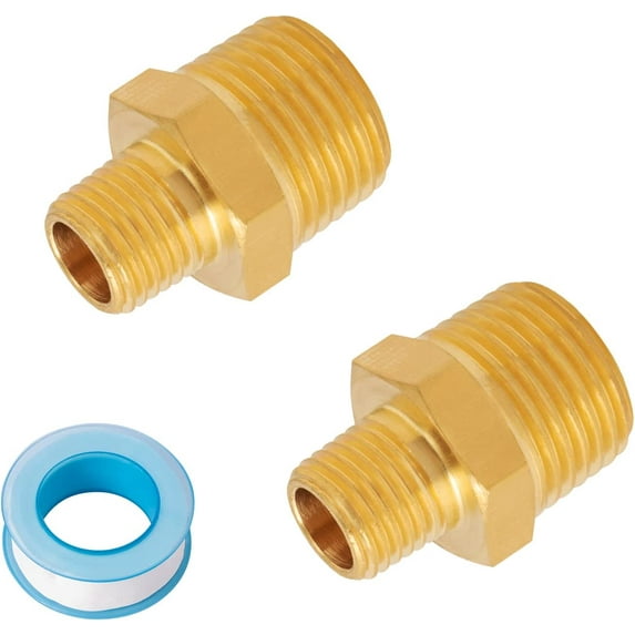 3/4 Inch NPT x 1/2 Inch Brass Threaded Pipe Fitting 3/4 Inch NPT Male x ...