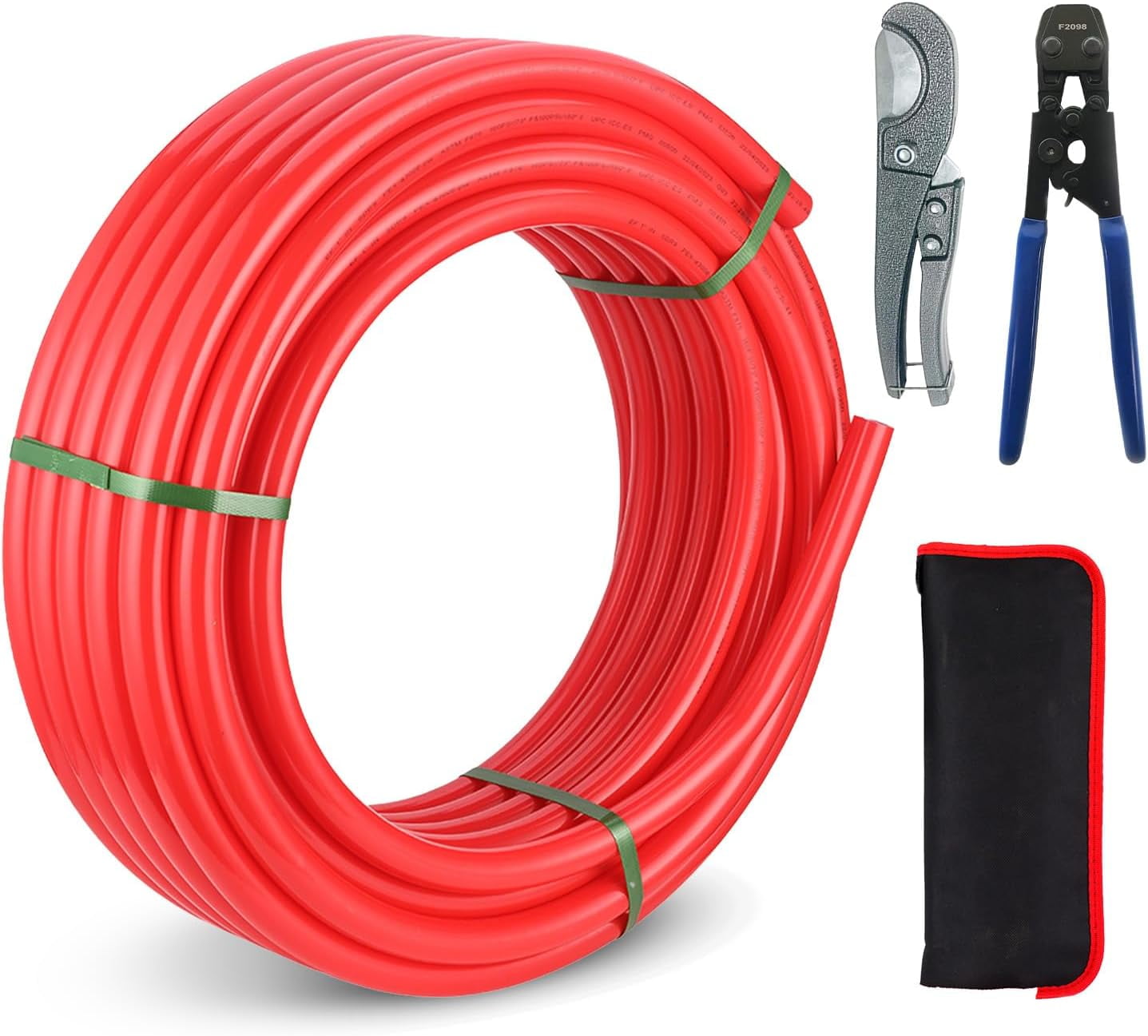 3/4 Inch Niikappu Red PEX-B Pipe, 100 Ft Pex B Tubing with Pex Crimping ...
