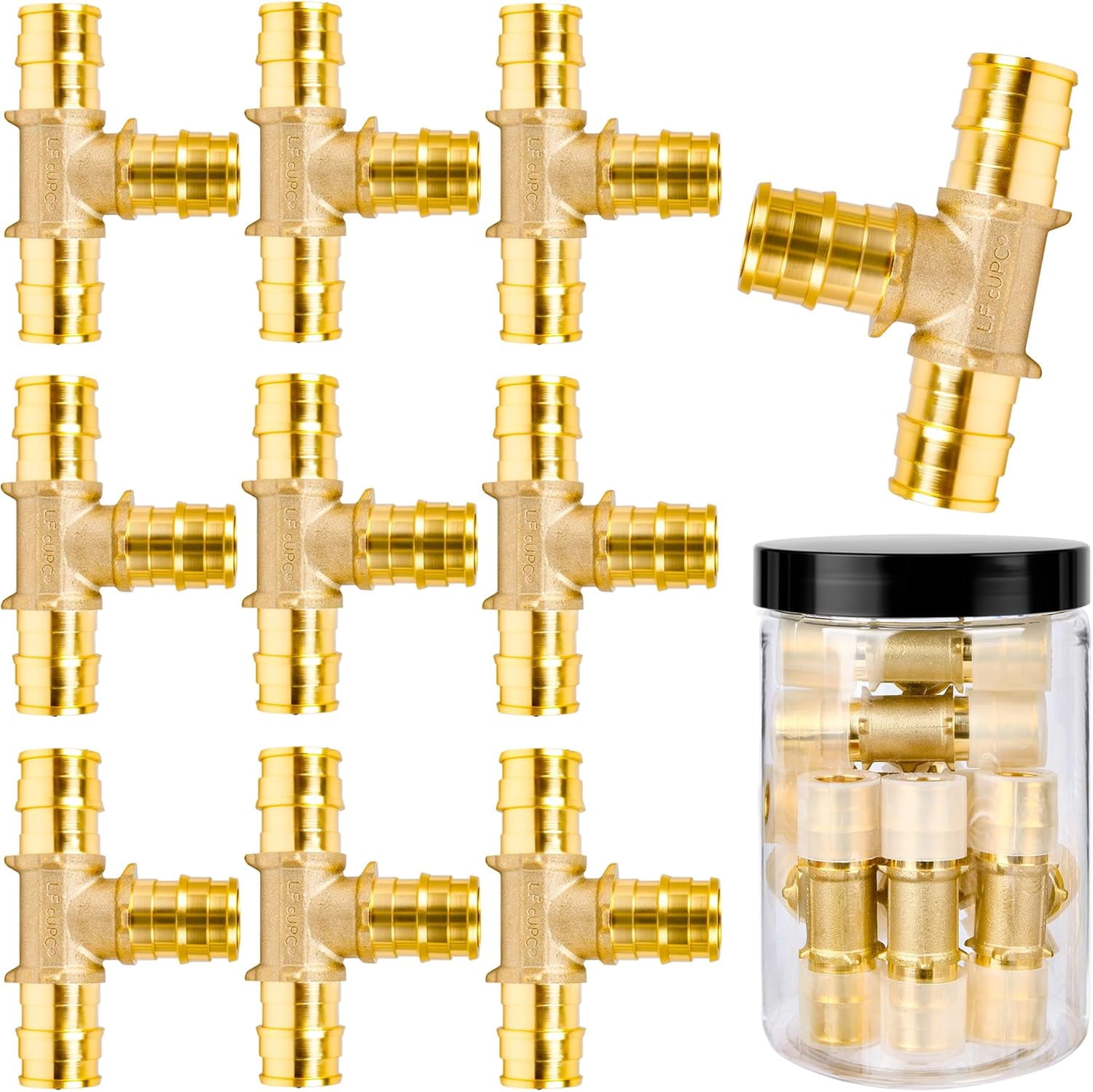 3/4 Inch PEX-A Expansion Tee Fittings, ASTM F1960 Brass Plumbing Tee ...