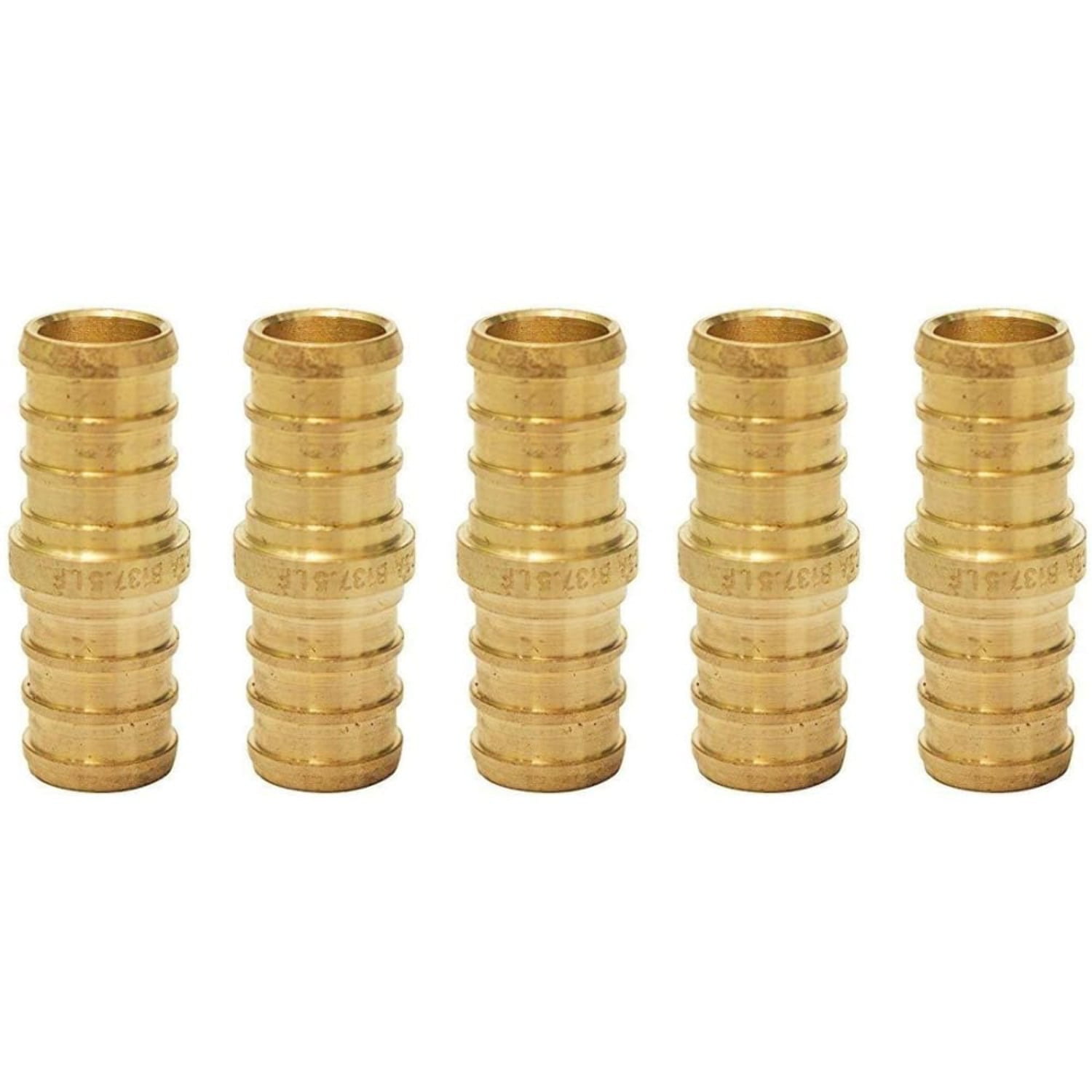 3/4 Inch PEX Barbed Straight Coupling Connector Fitting Crimp Brass for PEX Pipe Tubing, No Lead ...