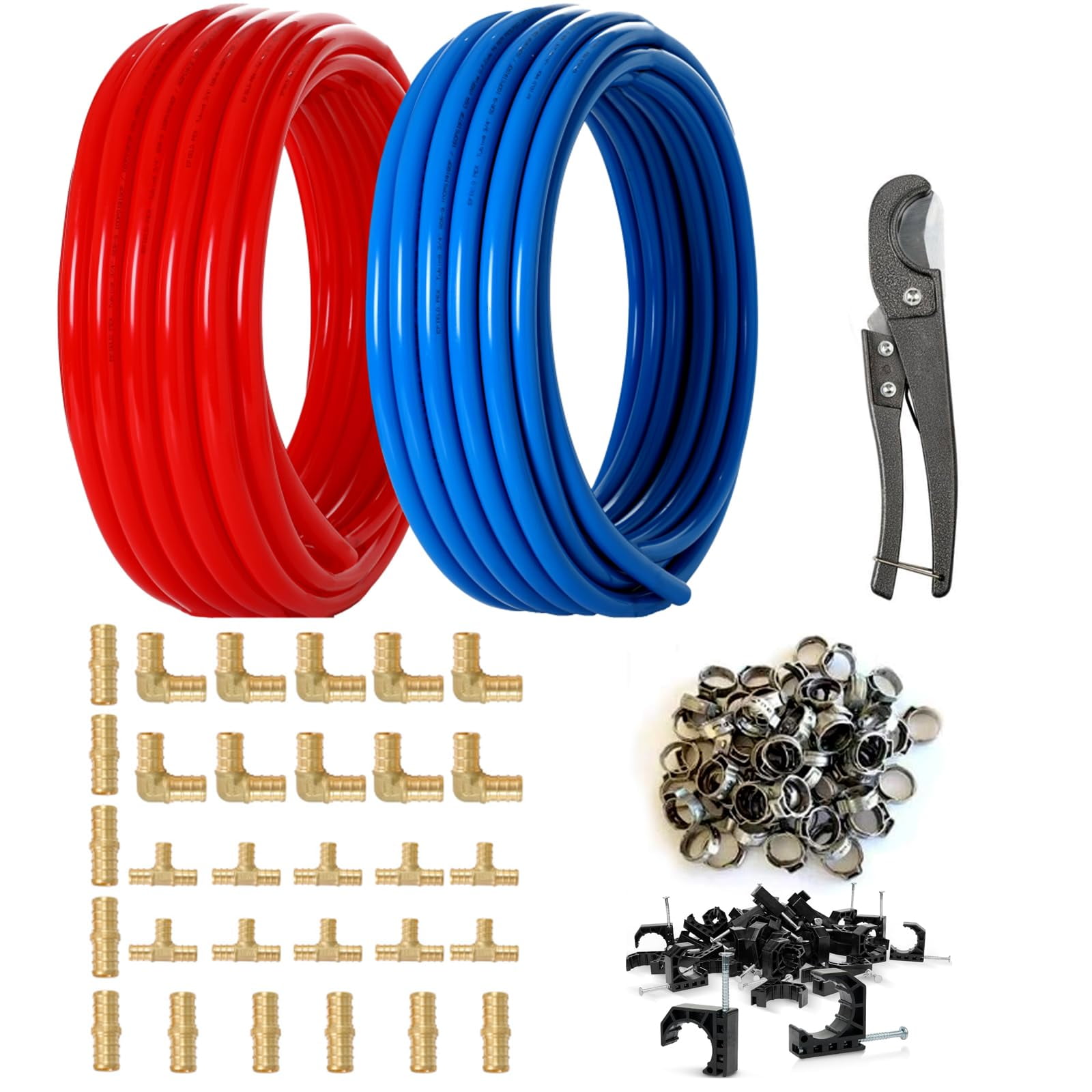 3/4 Inch Pex Tubing Plumbing Pipe,200ft Pex Pipe(Blue & Red Each 100ft ...