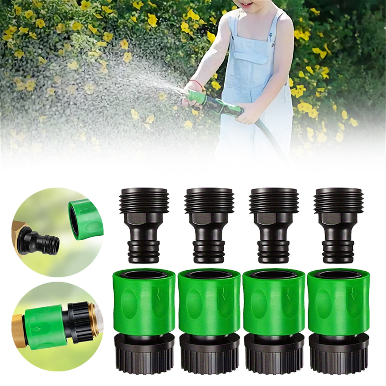 3/4 Inch Plastic Garden Hose Quick Connect Fittings With Rubber Washer ...