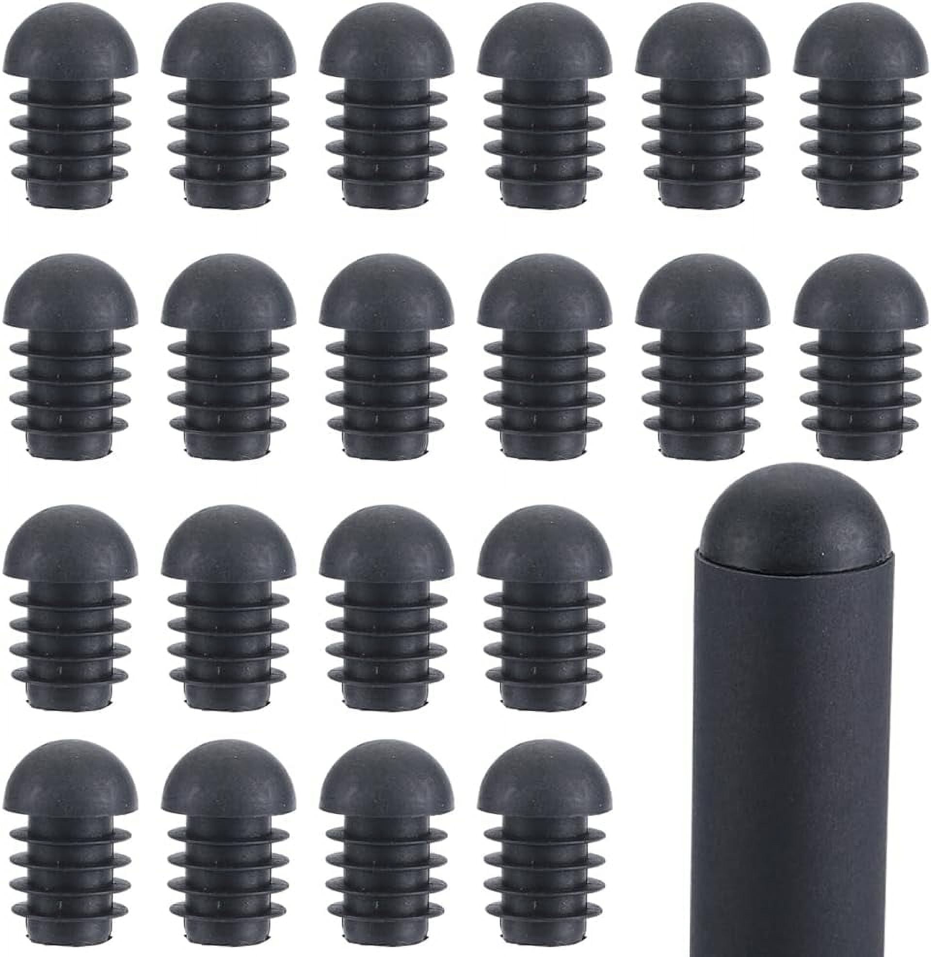 3/4 Inch Round Plastic Plug 60PCS Black Tubing Post End Caps Pipe Inner ...