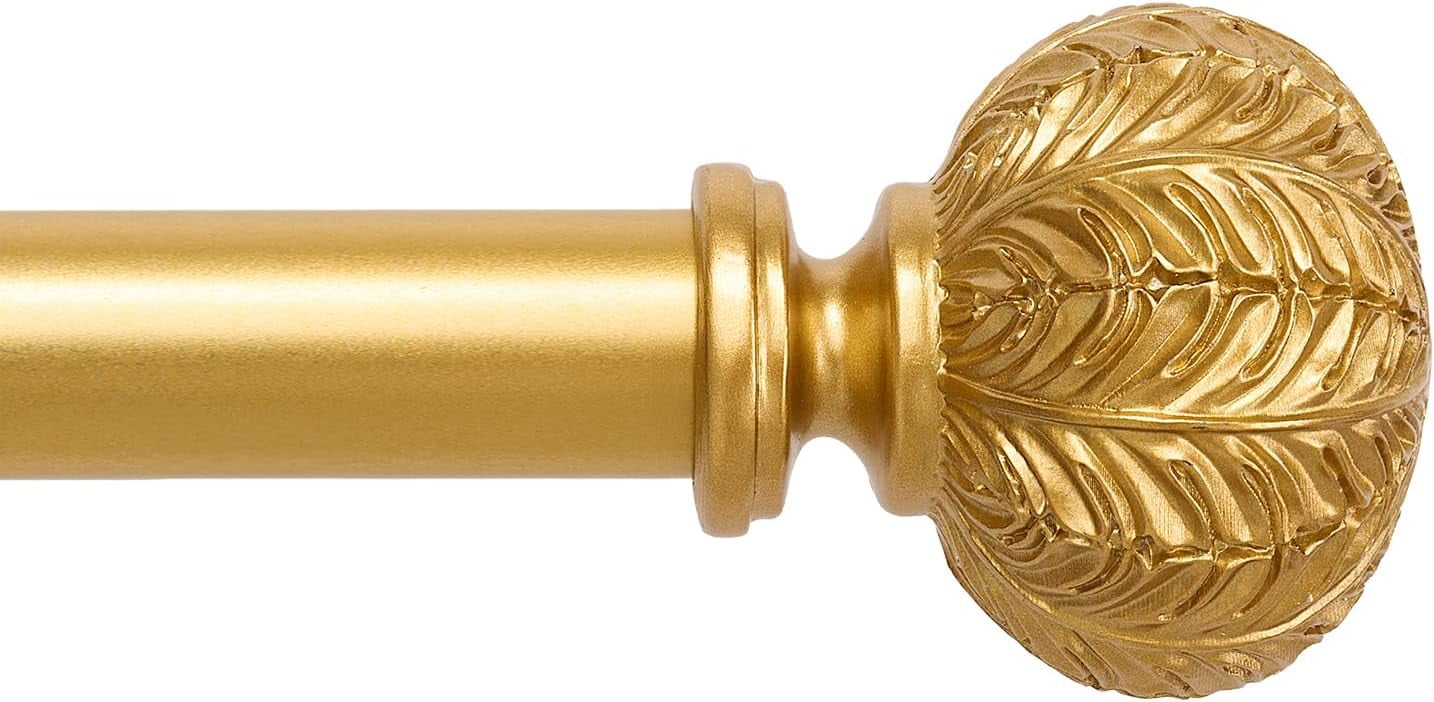 "Walmart 3/4"" Adjustable Gold Round Curtain Rod, 48-84"", Acrylic ...