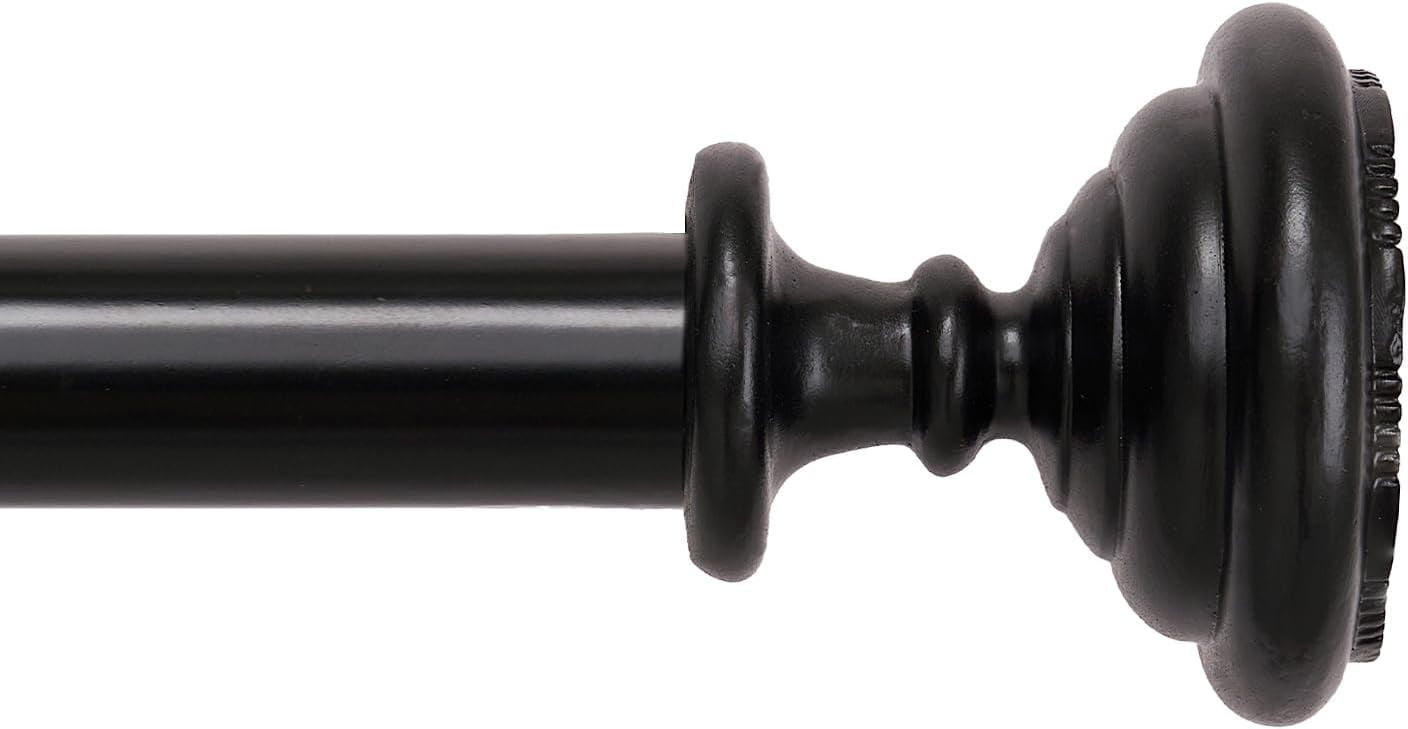 3/4 Inch Standard Decorative Window Curtain Rod, 48-84" Adjustable ...