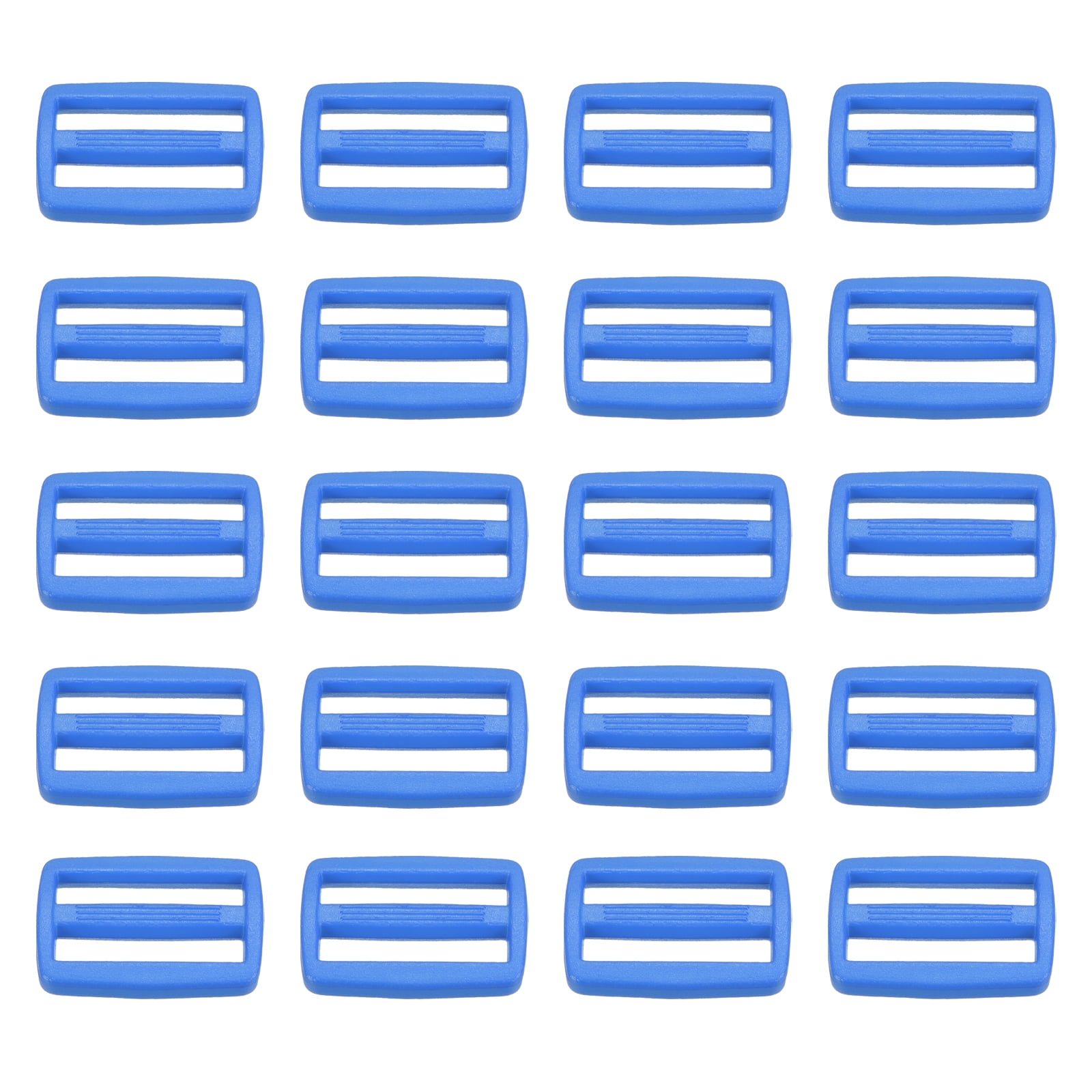3/4 Inch Tri-Glide Slide Buckles Webbing Strap Fastener, Blue, 100 Pack ...