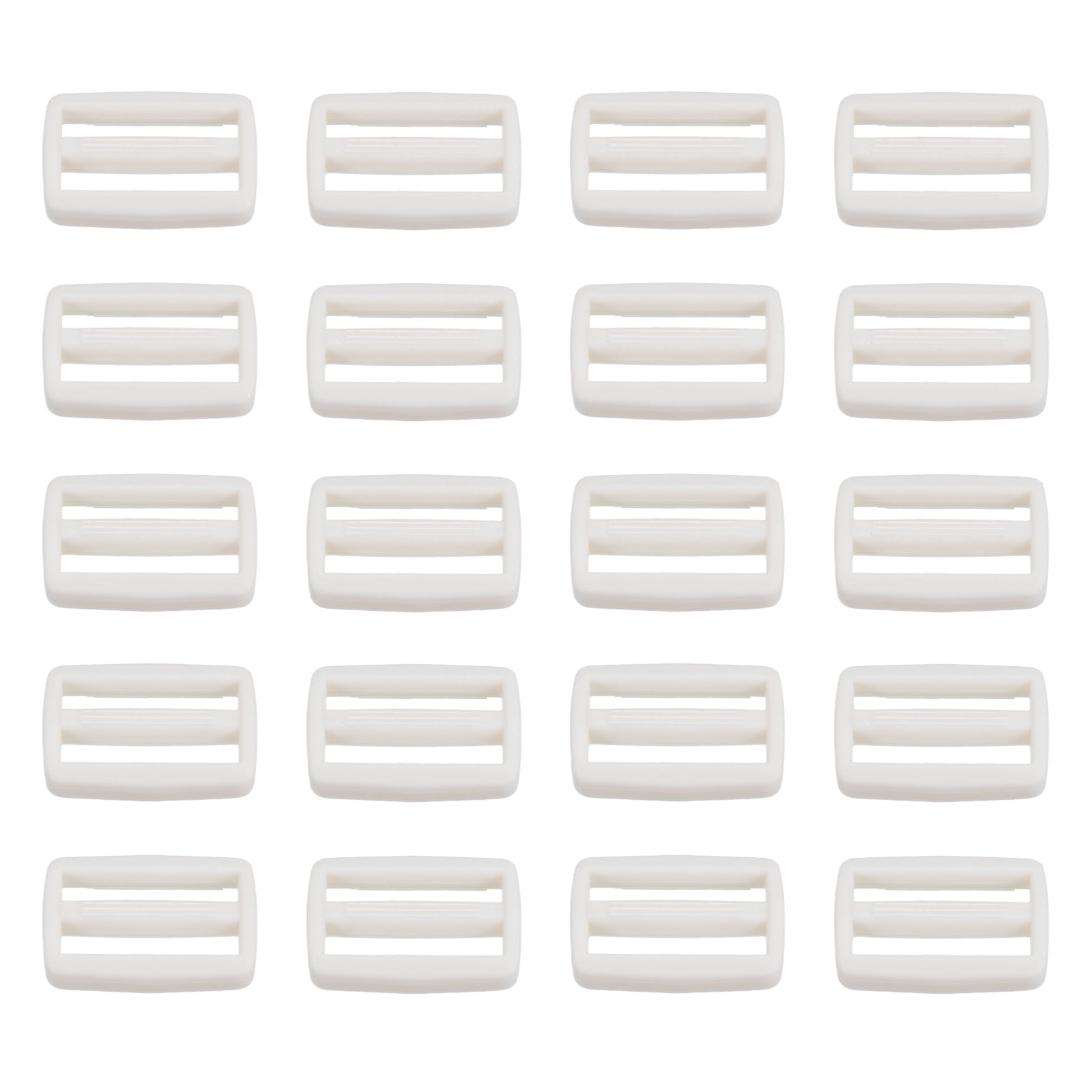 3/4 Inch Tri-Glide Slide Buckles Webbing Strap Fastener, White, 50 Pack ...