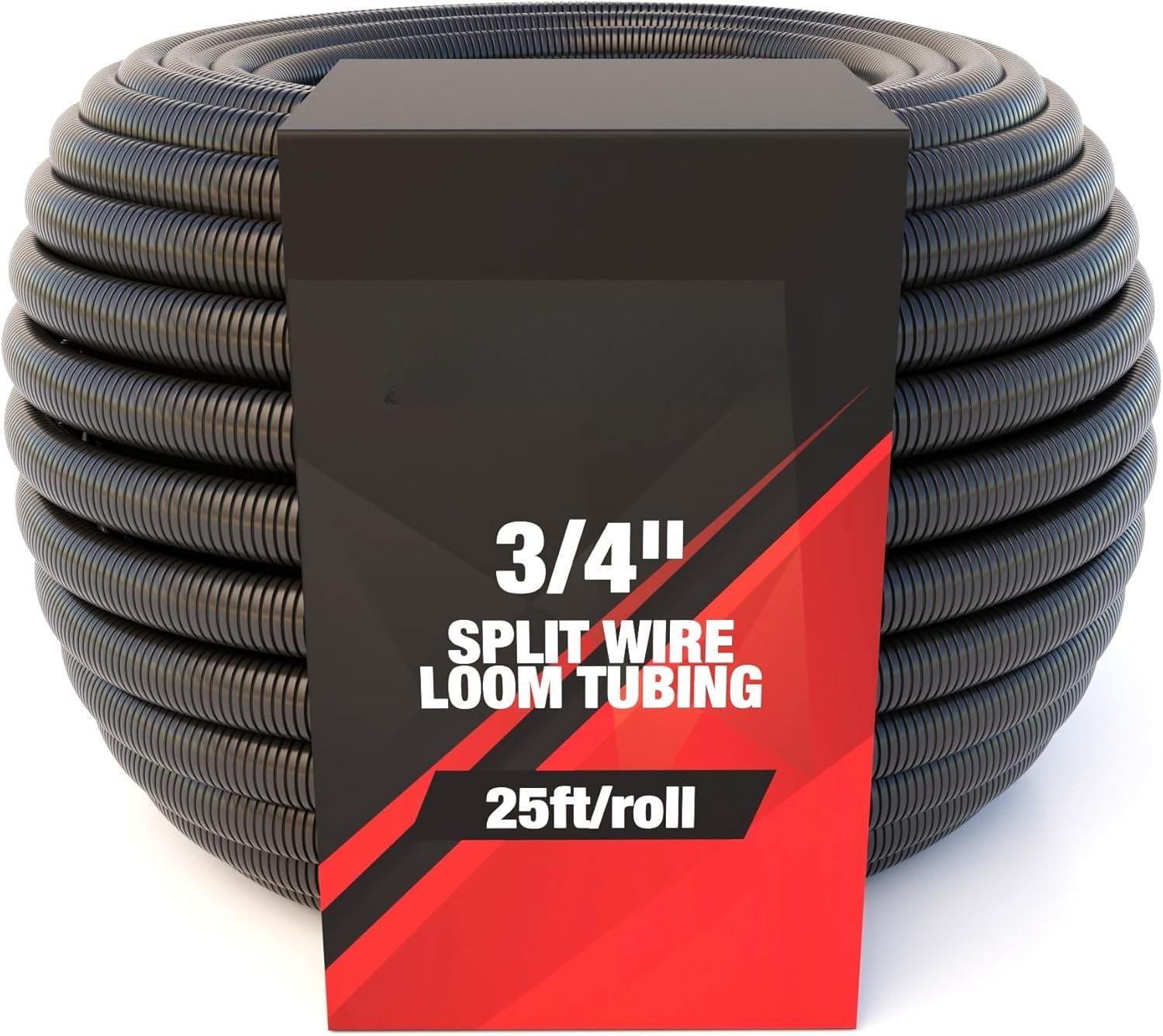 3/4 Inch x 25 Ft Split Wire Loom Tubing, Split Sleeve Cord Protector ...