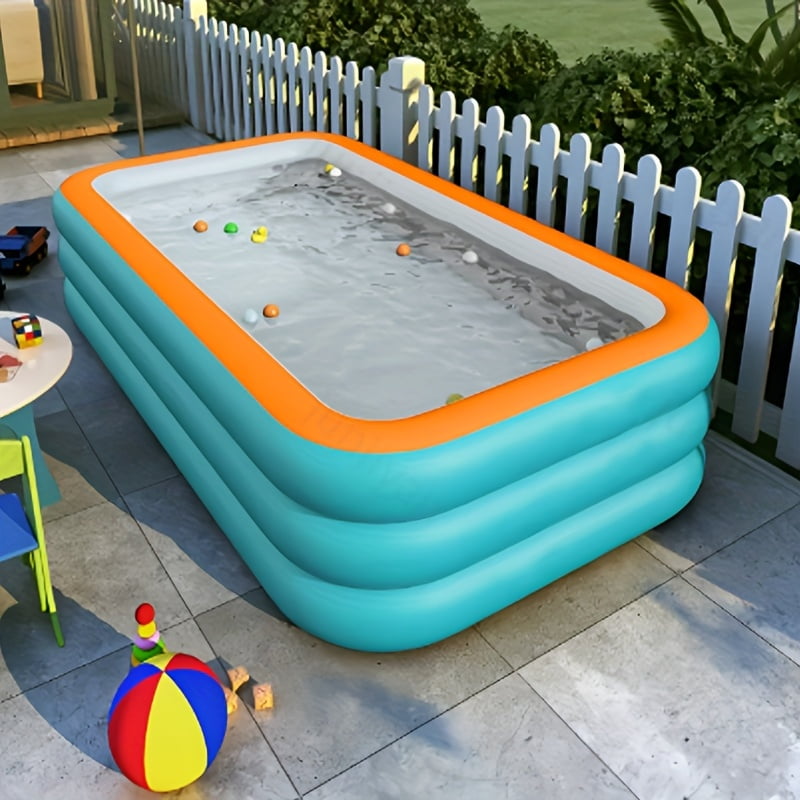 "3/4-Layer Extra Large Inflatable Pool - Thick PVC, Sun Protection ...