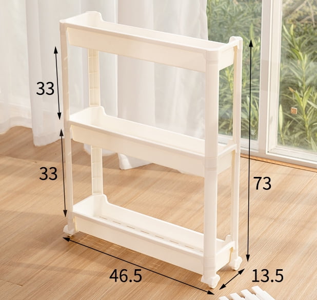 3/4 Layer Narrow Shelf Movable Storage Rack Behind Bathroom Door Toilet ...