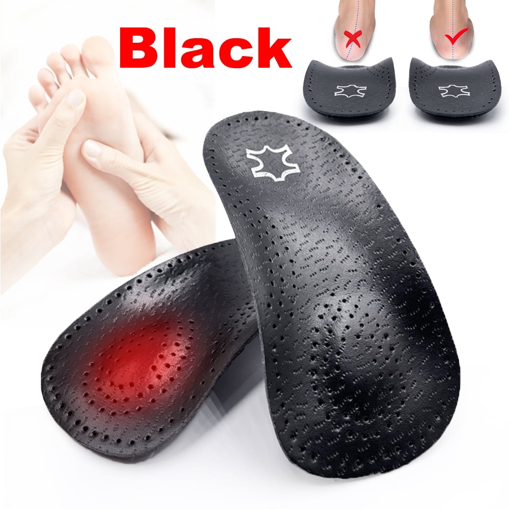 3/4 Leather Orthotic Insole arch support Flat Feet Heel Pain Half Pad ...