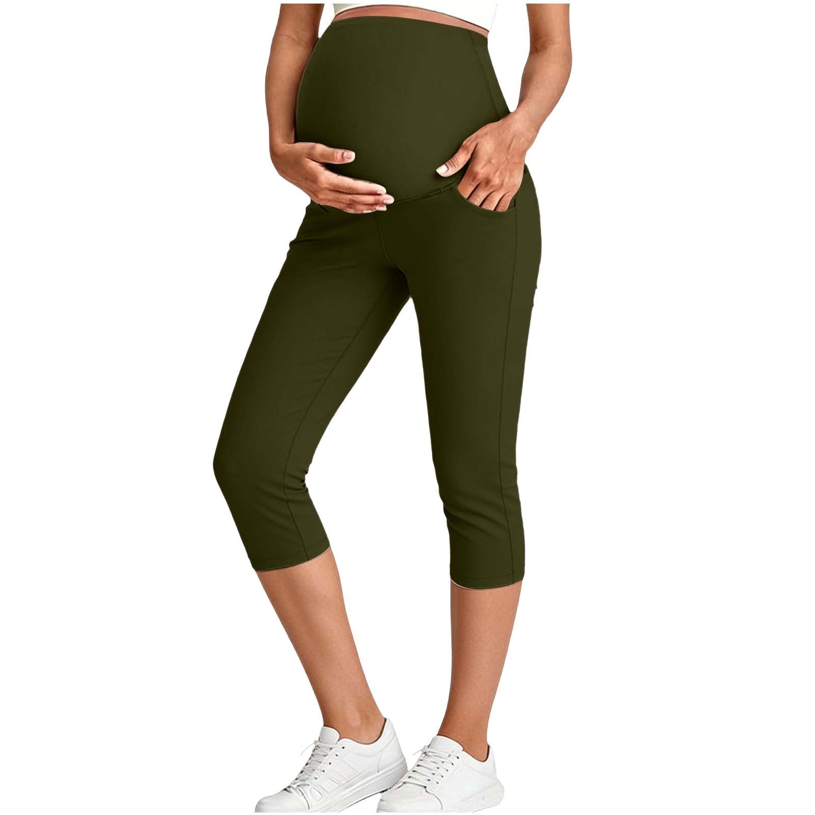 3/4 Length Maternity Leggings, Women's Maternity Leggings Over Bump ...