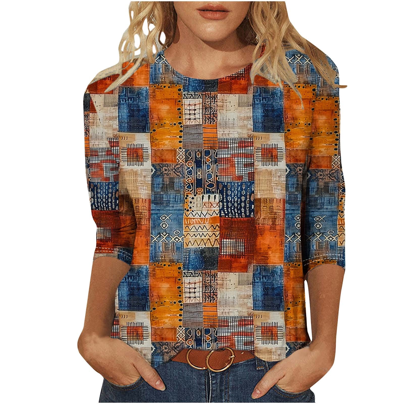 3/4 Length Sleeve Womens Tops Summer, Womens Tops Long Sleeve Casual Spring Tops For Women ...