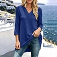 3/4 Length Sleeve Womens Tops V Neck T Shirts Blouses Business Casual ...
