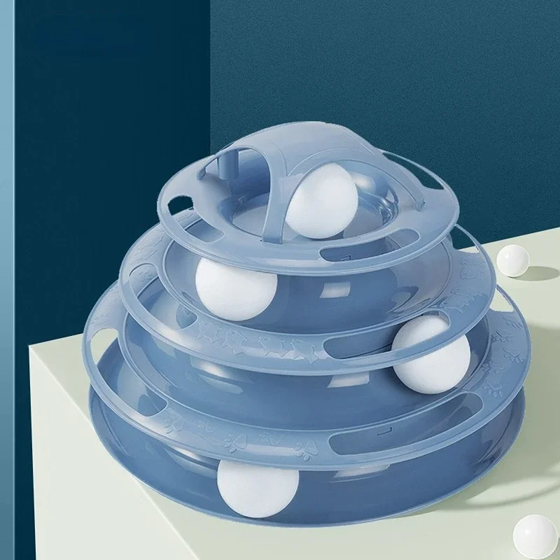 3/4 Levels Cats Toy Tower Tracks Cat Toys Interactive Cat Intelligence ...